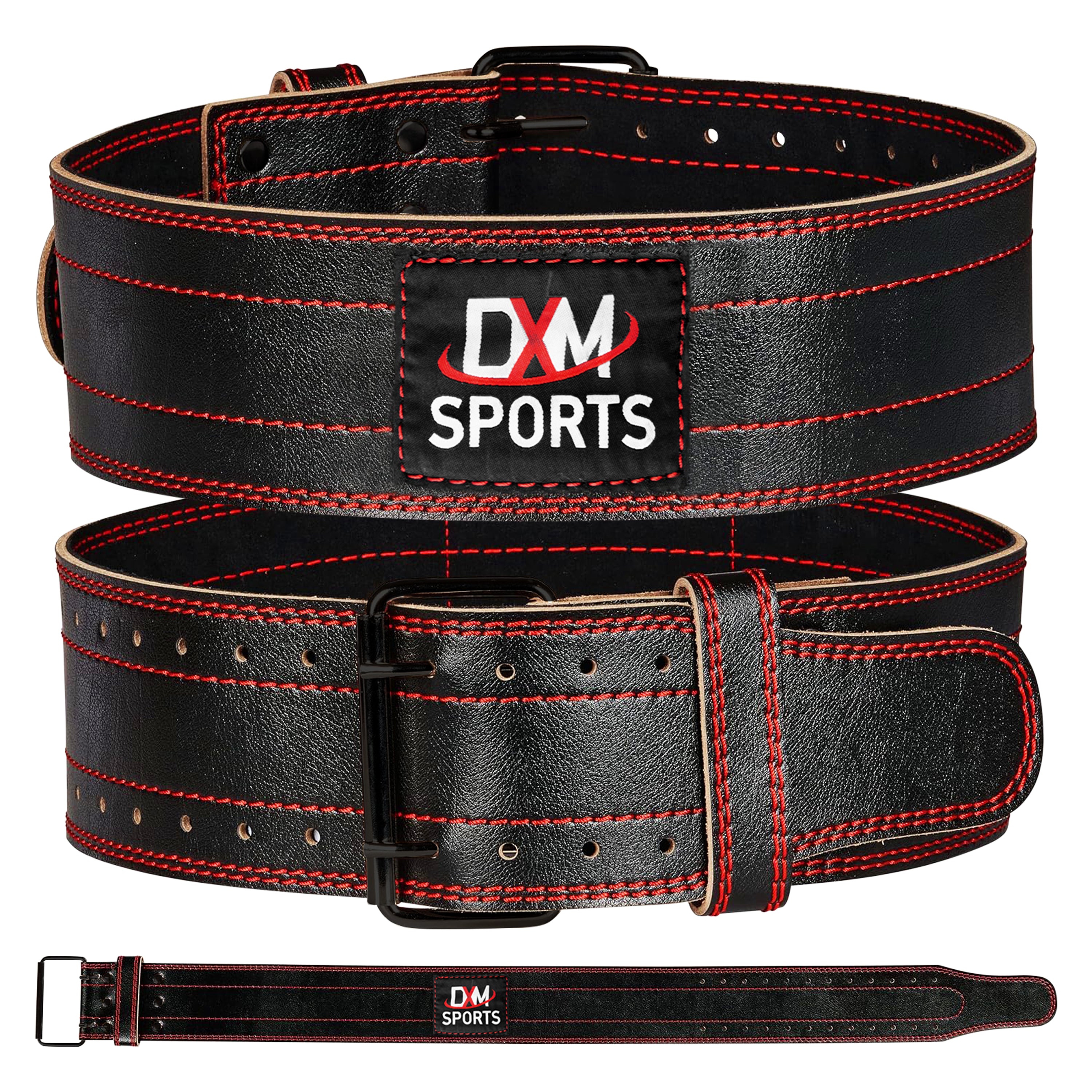 DXM SPORTS Powerlifting Leather Belt 4" Wide 6mm Thickness